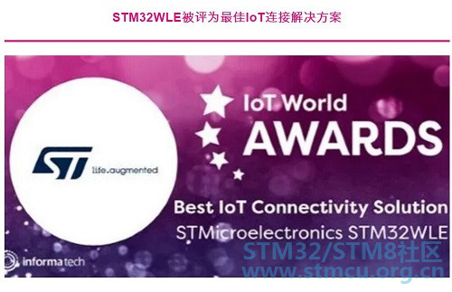STM32WLE在IoT World 2020中被评为最佳IoT连接解决方案 - STM32团队 ST意法半导体中文论坛